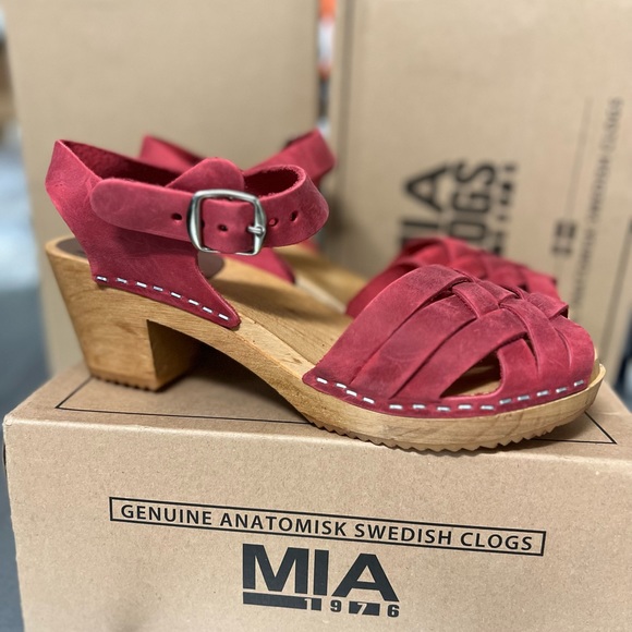 MIA | Shoes | Mia Bety Swedish Clogs Red Leather | Poshmark
